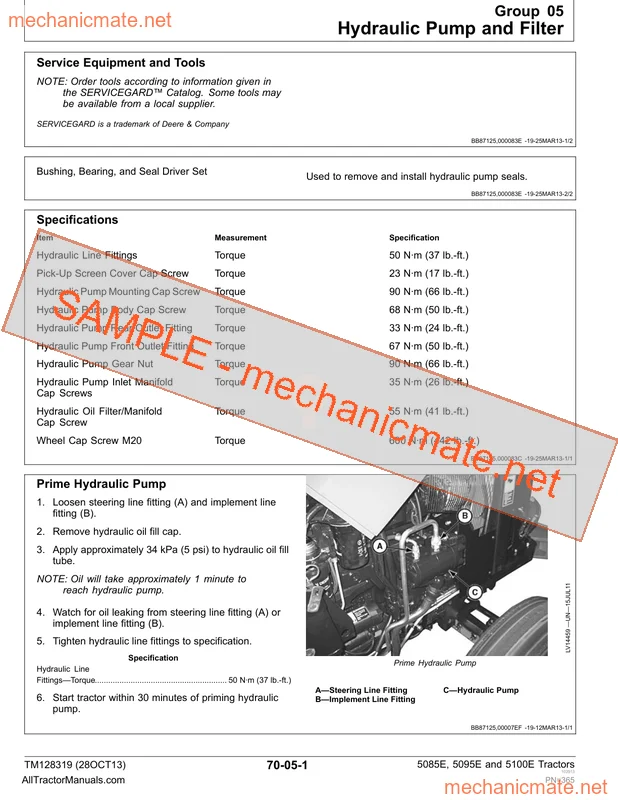 John Deere 5085E 5095E 5100E Workshop Manual PDF - MechanicMate